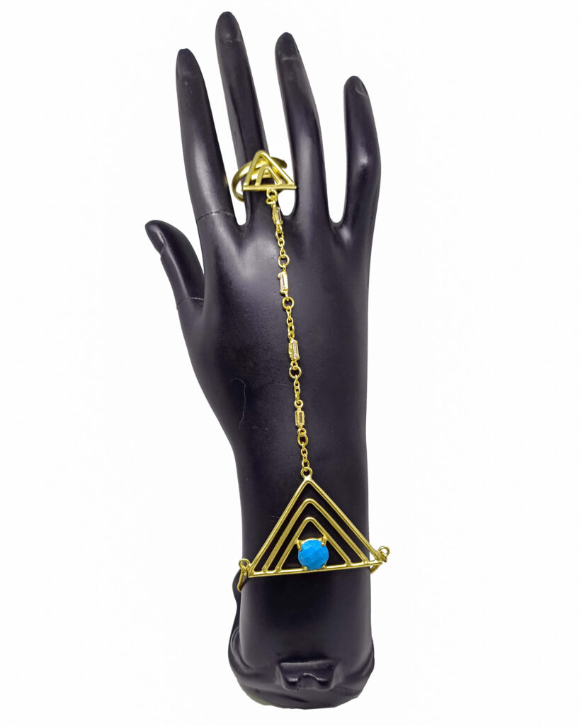 Elegant Gold Finish Haath Phool - Belsi's