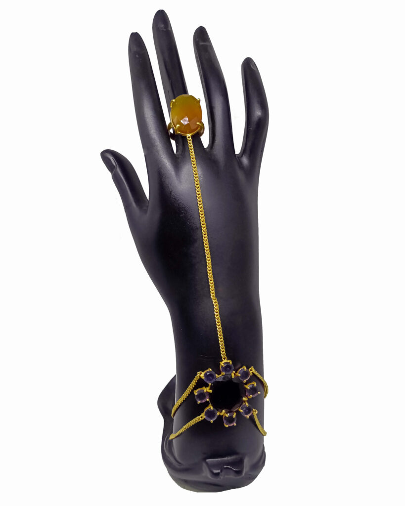 Elegant Gold Finish Haath Phool - Belsi's Jewelry